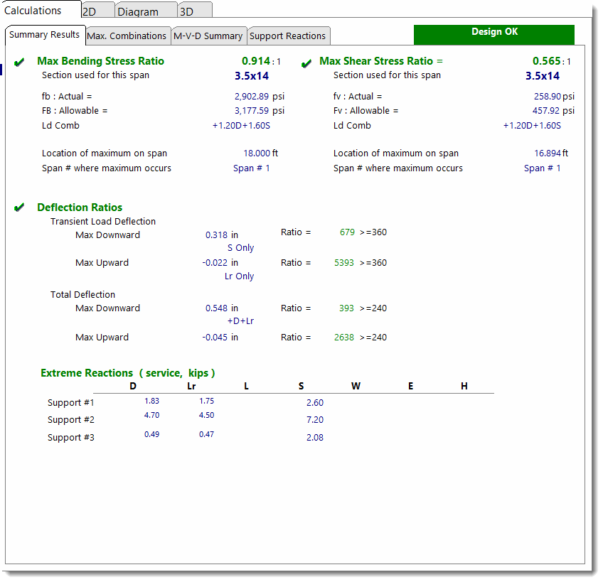 Calculation Modules > Beams > Wood Beam
