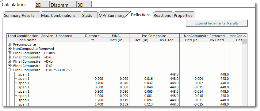 Calculation Modules > Beams > Composite Steel Beam