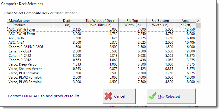 Calculation Modules > Beams > Composite Steel Beam