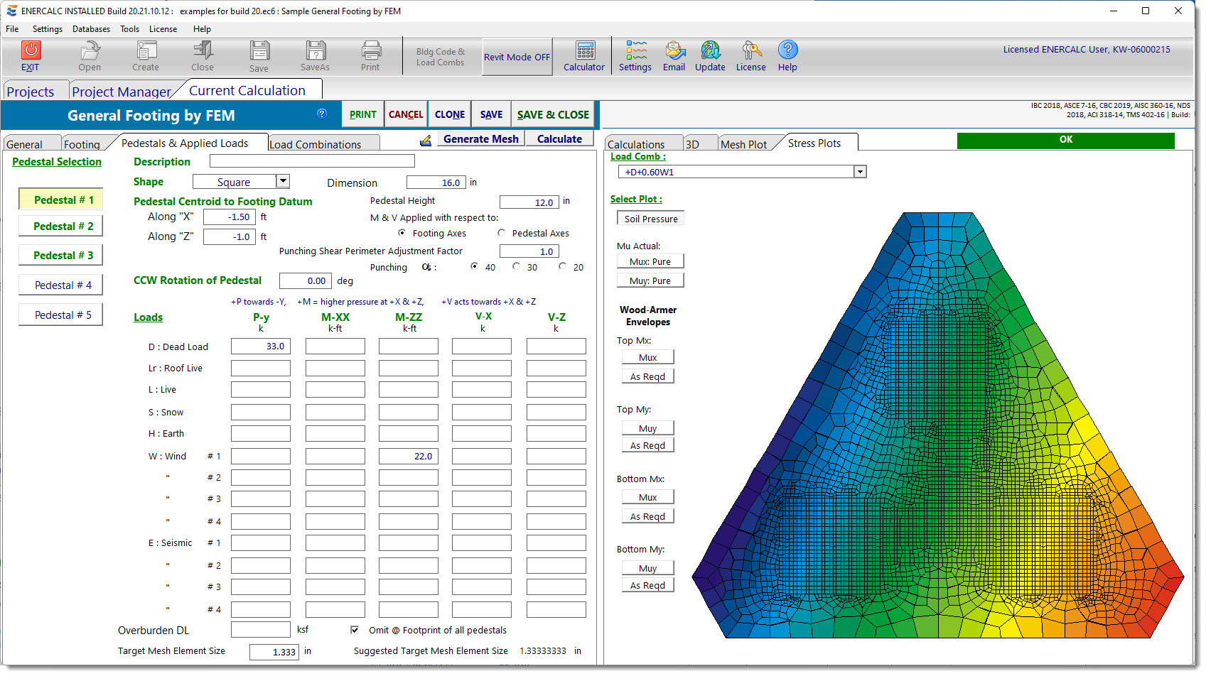 Calculation Modules > Foundations > General Footing by FEM