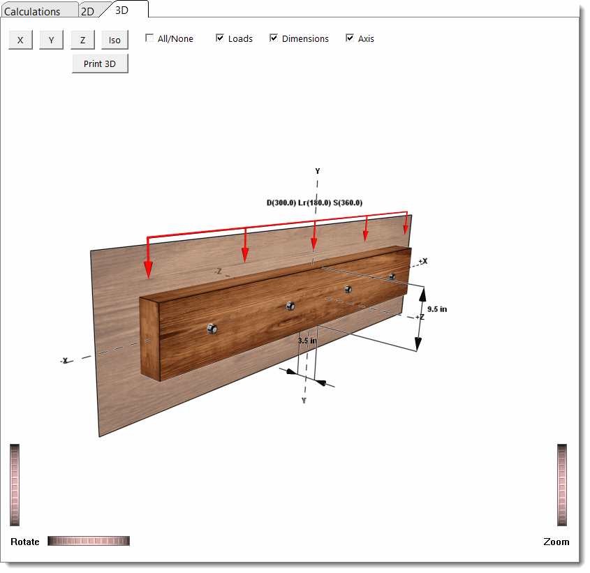 Calculation Modules > Beams > Wood Ledger