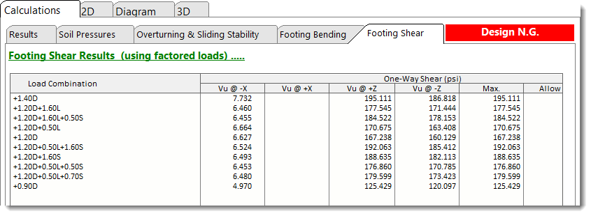 Calculation Modules > Foundations > General Footing