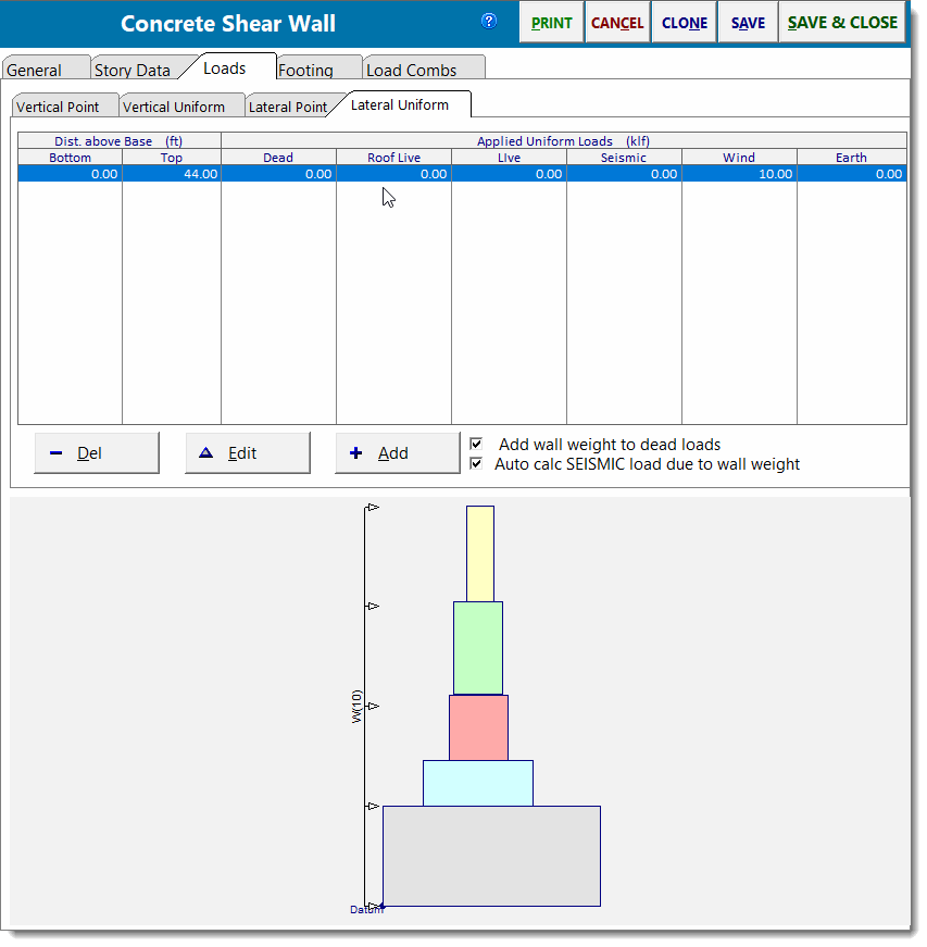 Calculation Modules > Walls > Shear Walls > Concrete Shear Wall